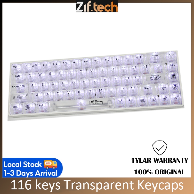 ZIFRIEND 116 Keys Keycaps Transparent DIY Customized Keyboard for ...