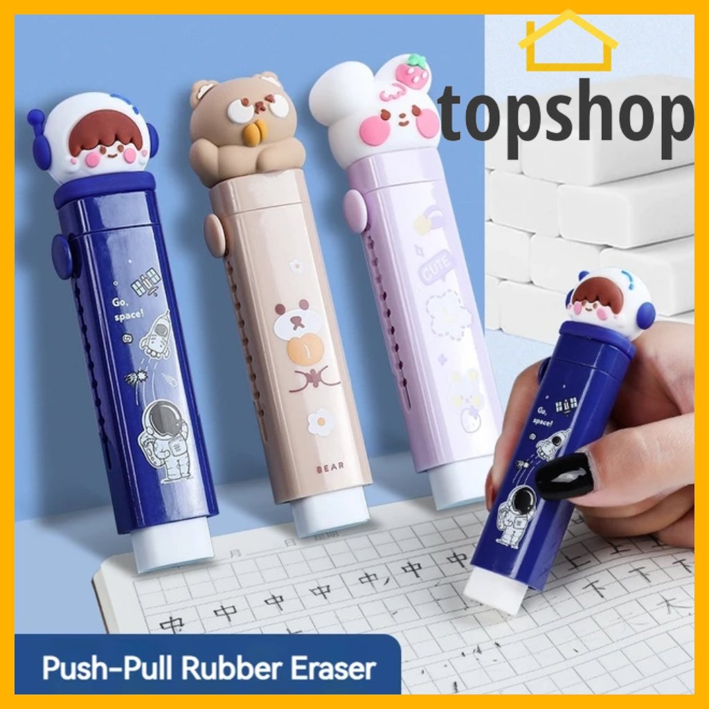 TOPSHOP Telescopic Penci Eraser Push-Pull Stick Refill Writing Drawing ...