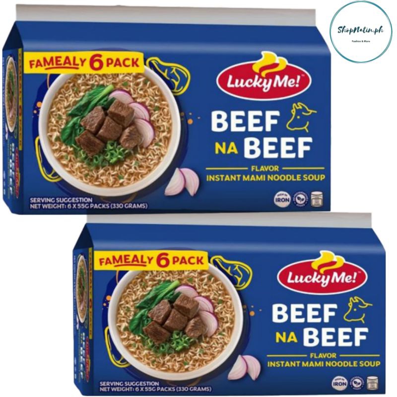 Buy One Take One Lucky Me Beef Noodles 2packs*6pcs Each Pack | Shopee ...