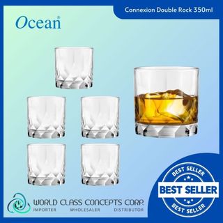 Ocean Glass Connexion Double Rock Drinking Glass 12oz 350mL (Set Of 6 ...