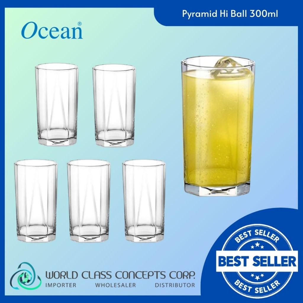 Ocean Glassware Pyramid Tumbler Drinking Glass 300ml (Set Of 6) WCCC ...