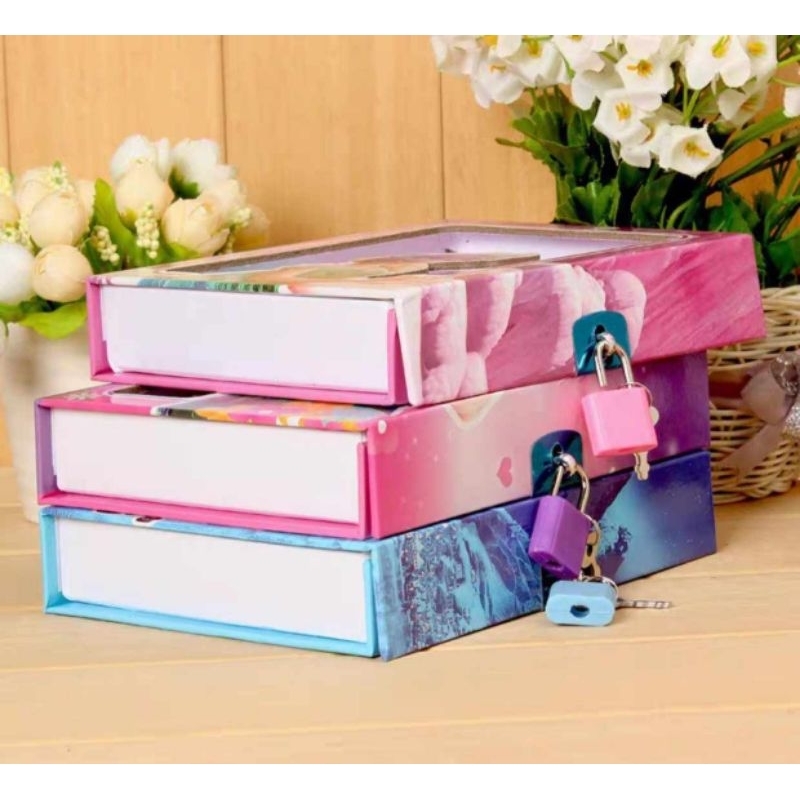 JKYSD Cute Cartoon Character Diary with lock Journal notebook | Shopee ...