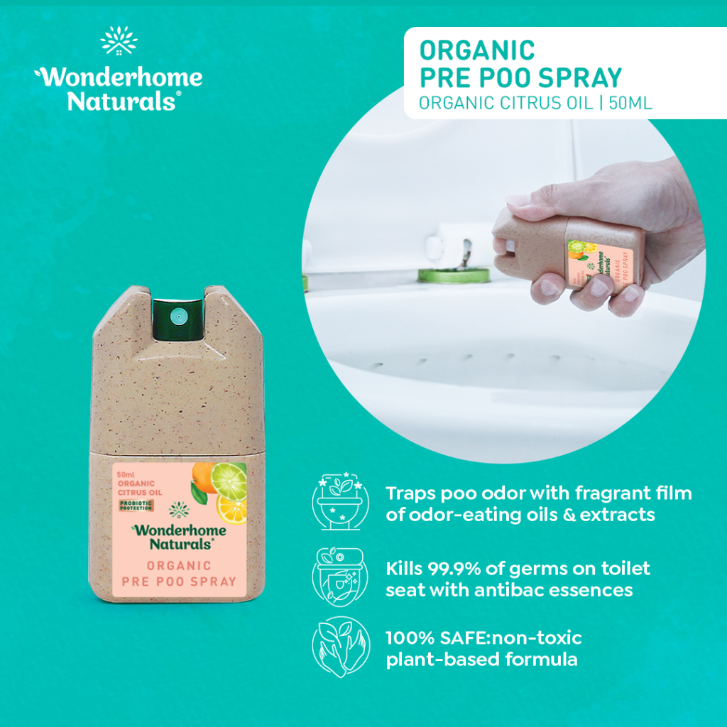 Wonderhome Organic Pre Poo Spray 50ml Energizing Citrus Oil | Shopee ...