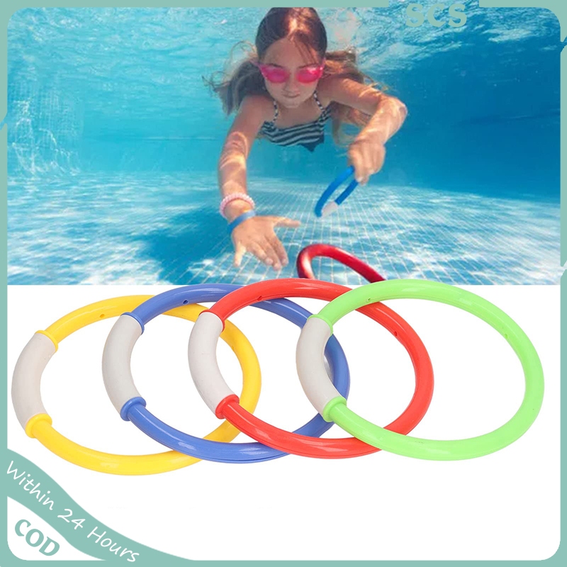 Diving Rings 4pcs Underwater Pool Toys Kids Dive & Retrieve Toys ...