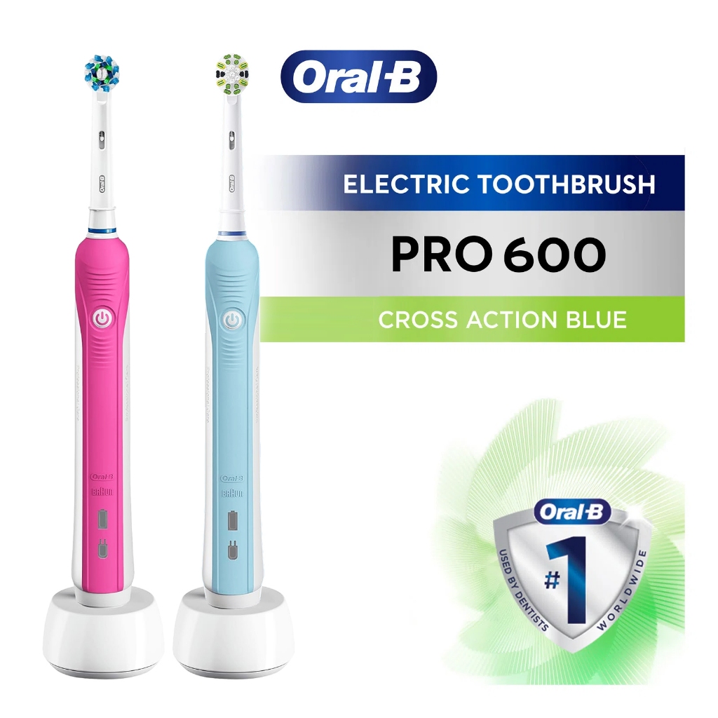 Oral-B PRO 500 / PRO 600 Electric Toothbrush 3D Oscillating Rotating Cross Action Clean 1 Modes ...