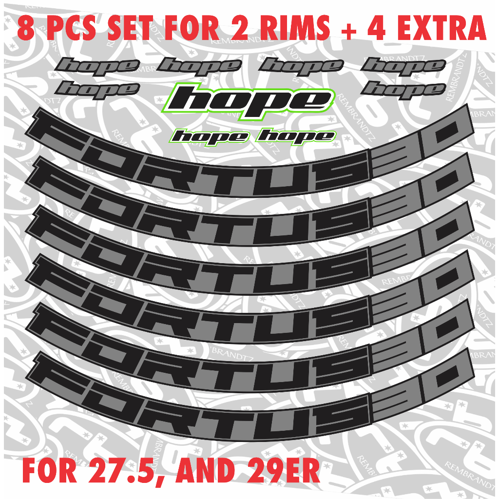 Bike Rim Decals Set - Hope Fortus 30 and 35 - Laminated Waterproof ...