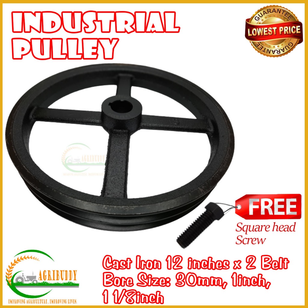 V Belt Pulley 2B Type - 12 inches x Bore 30mm 1inch Pulya for ...