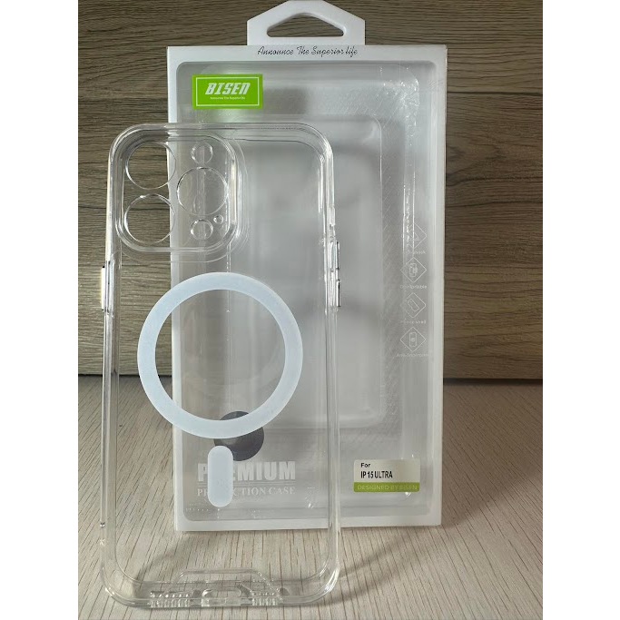 BISEN Magnetic Transparent Case W/ Camera Cover IPHONE 15 PRO MAX / 15 ...