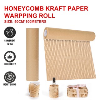 50cm*100meters Honeycomb Kraft Wrapping Roll Honey Comb Paper Eco ...