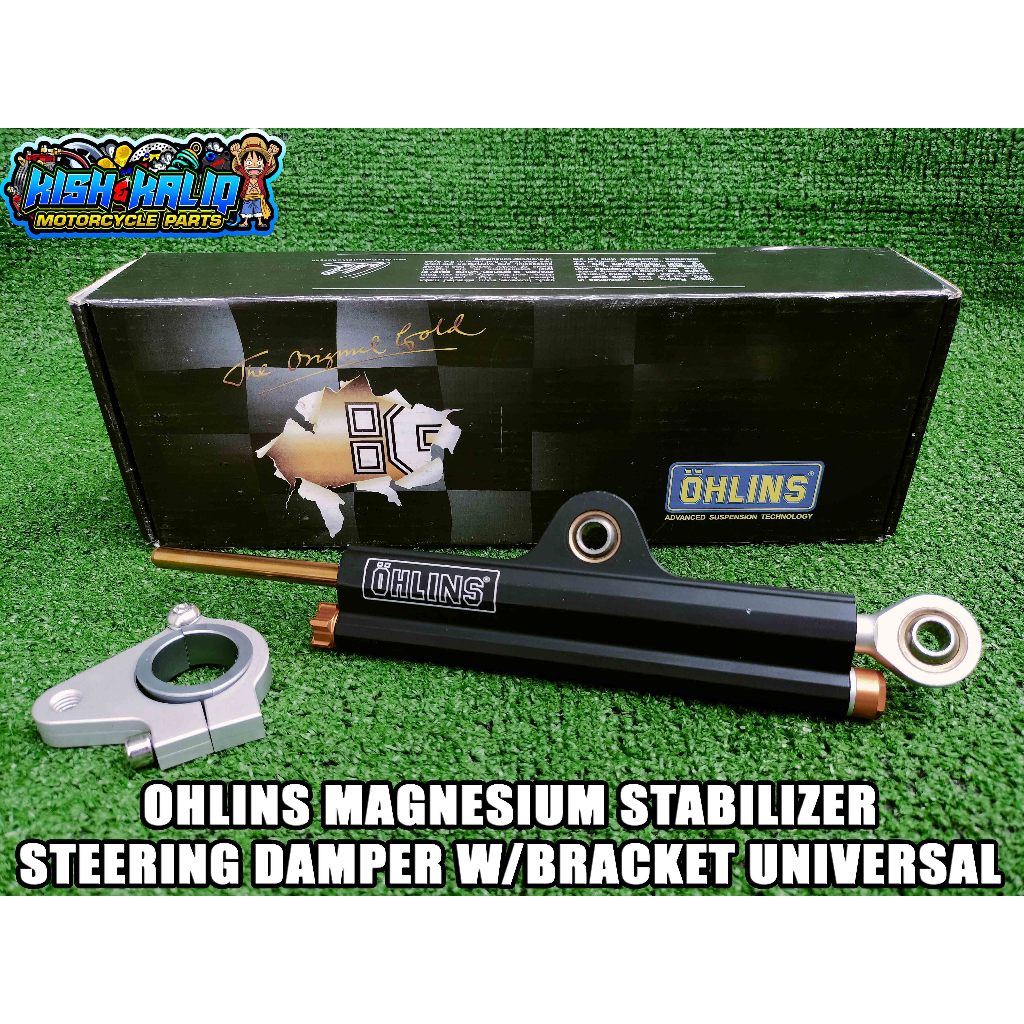 OHLINS MAGNESIUM STABILIZER STEERING DAMPER WITH BRACKET UNIVERSAL ...