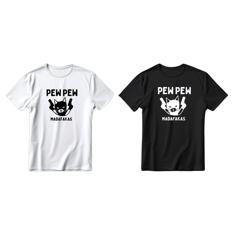 Pew Pew Cat Tshirt (Unisex) | Shopee Philippines