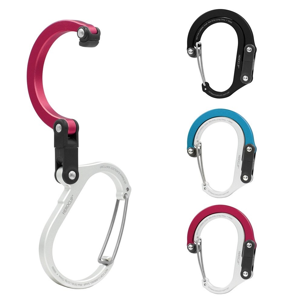Camping Gear Clip with Rotating Hook Heroclip Carabiner Hiking Travel ...