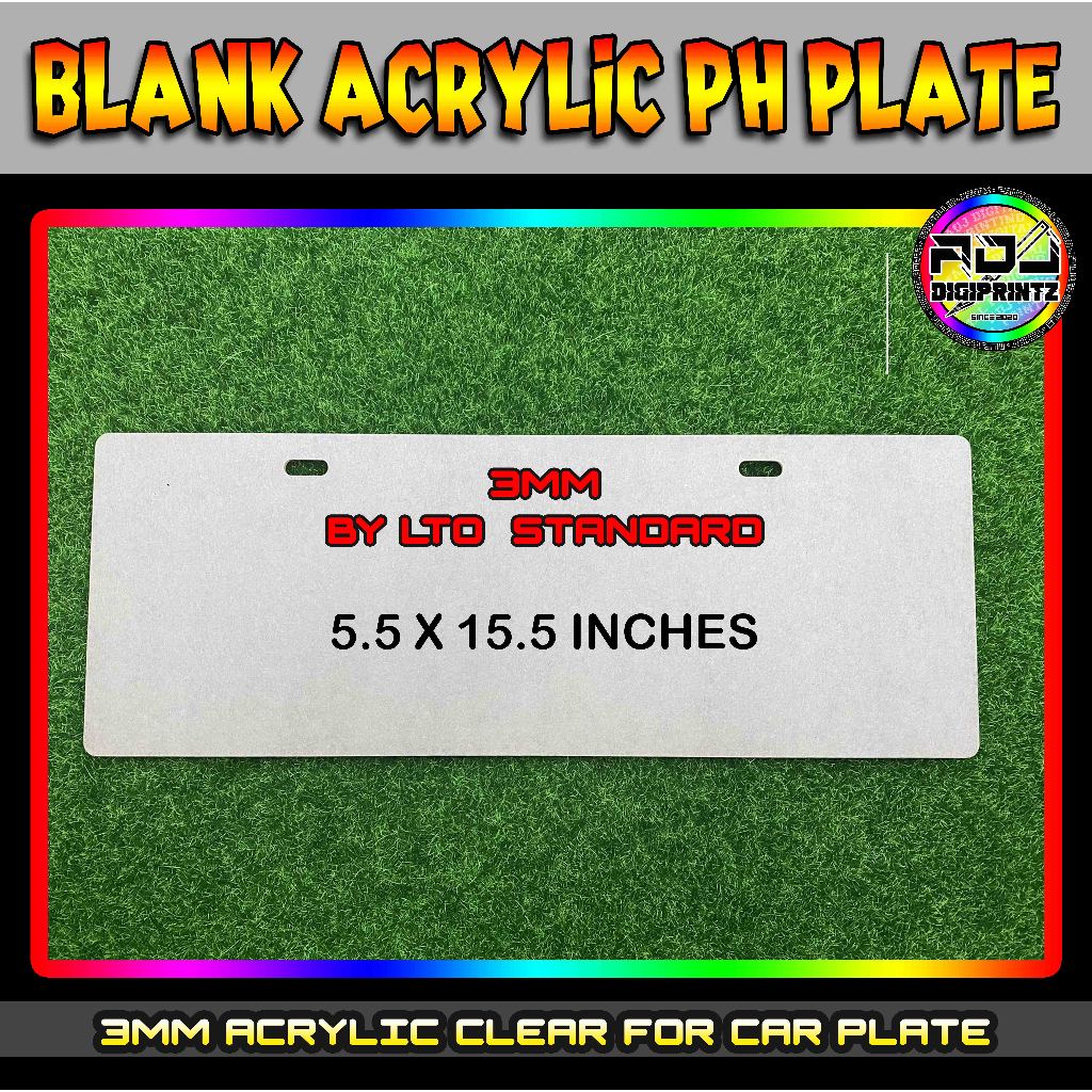 BLANK ACRYLIC PLATE FOR CAR PH TEMPORARY | Shopee Philippines