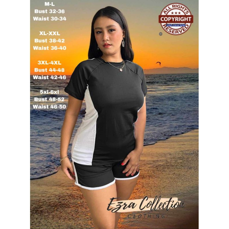 EWP-ADS LADIES PLUS SIZE RASHGUARD SET L-4xl | Shopee Philippines