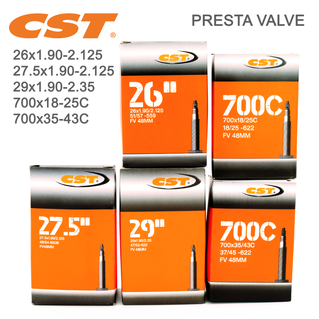CST Bicycle Butyl Inner Tube 26" 27.5" 29" 700C Presta French Valve ...