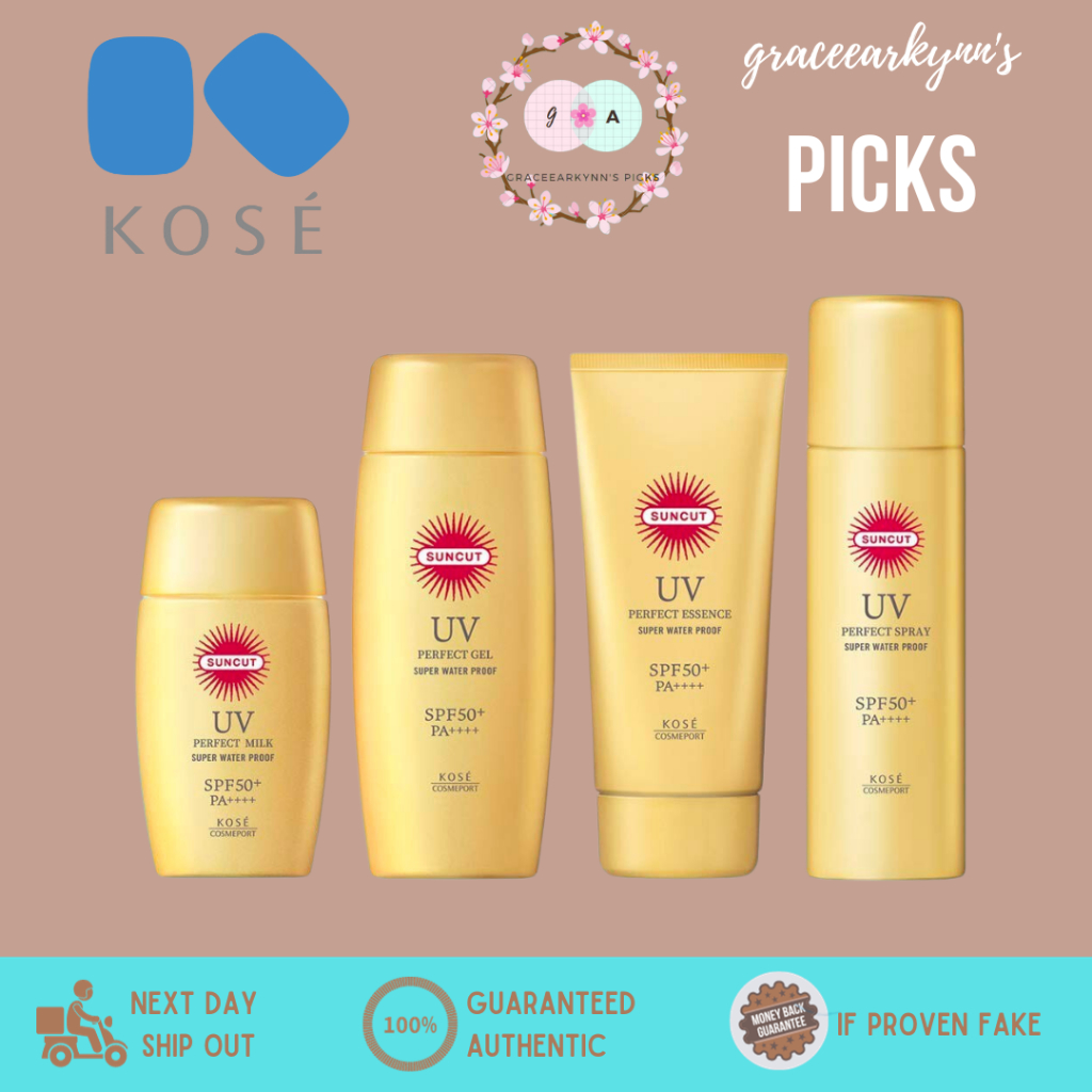Kose Suncut UV Perfect Super Waterproof SPF50+ PA++++ Milk | Gel | Essence | Spray | Shopee ...