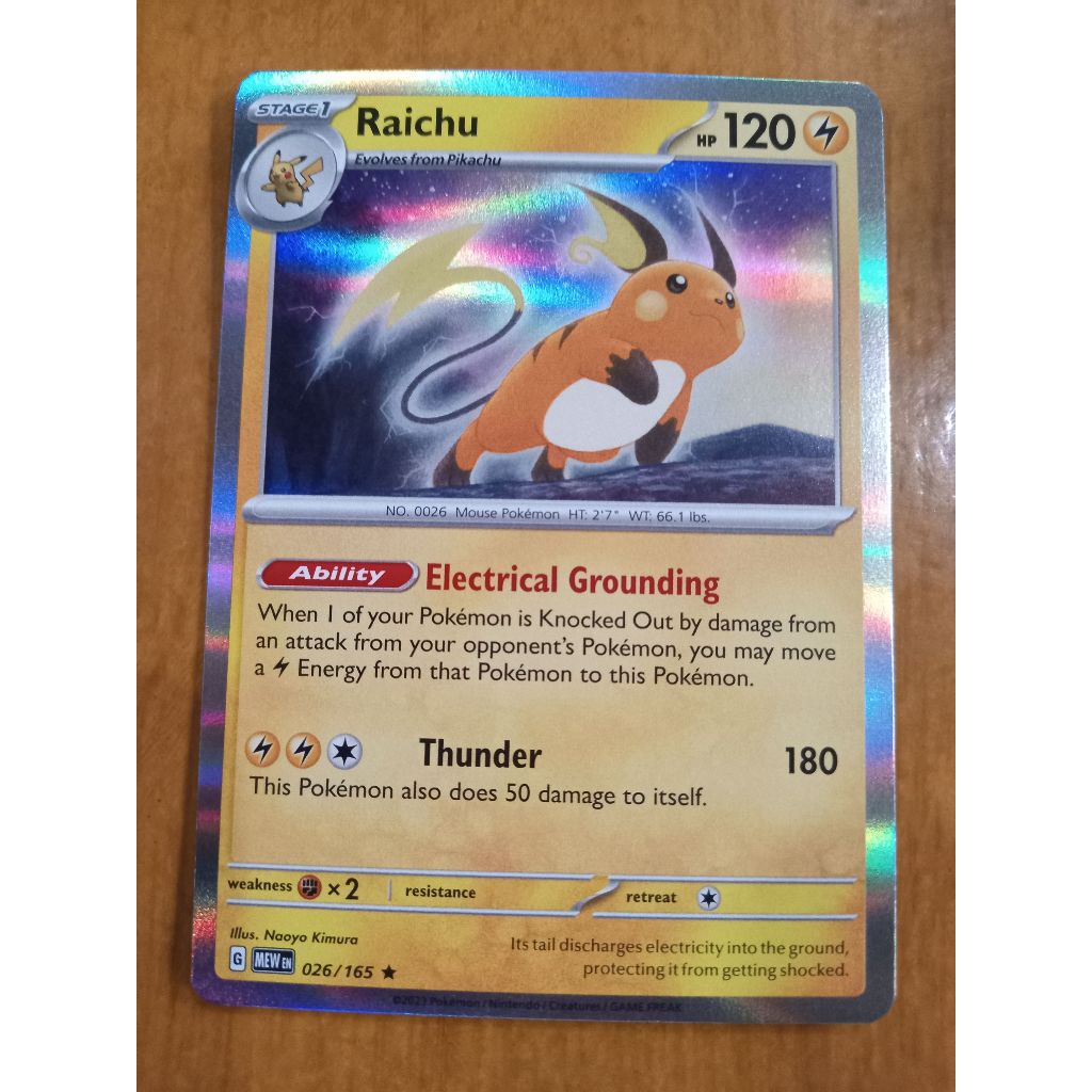 Raichu - 026/165 - Holo Rare Pokemon TCG Standard English Scarlet & Violet 151 MEW | Shopee ...