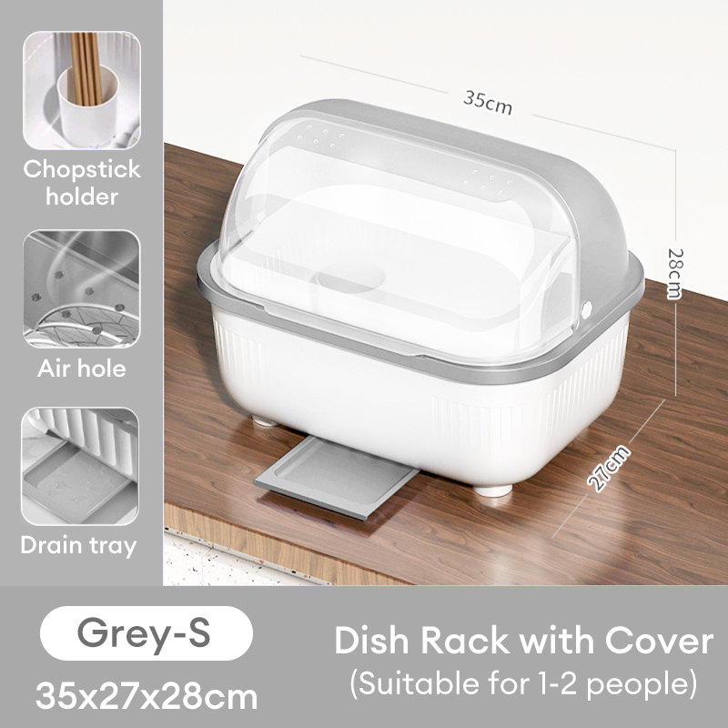 Dish Rack with Cover Plastic Dish Storage Box Insect-proof Innovative ...