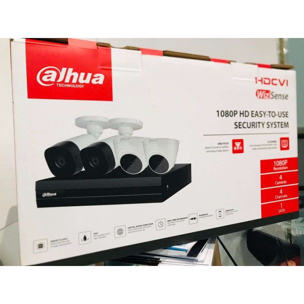 Dahua 4CH 2MP HDCVI 1080P CCTV KIT 4 Camera Package (DH-KIT/XVR1B04 ...