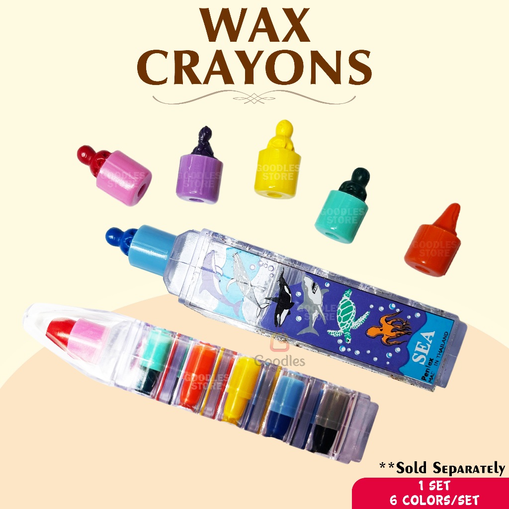 6 Color Wax Crayon | Non-Toxic Detachable Interchangeable Children ...