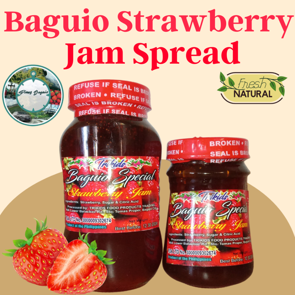 Baguio Special Strawberry Jam Spread - Crushed Strawberry (DUO DEALS ...
