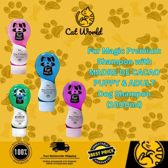 Fur Magic Premium Shampoo with MADRE DE CACAO PUPPY & ADULT Dog Shampoo ...