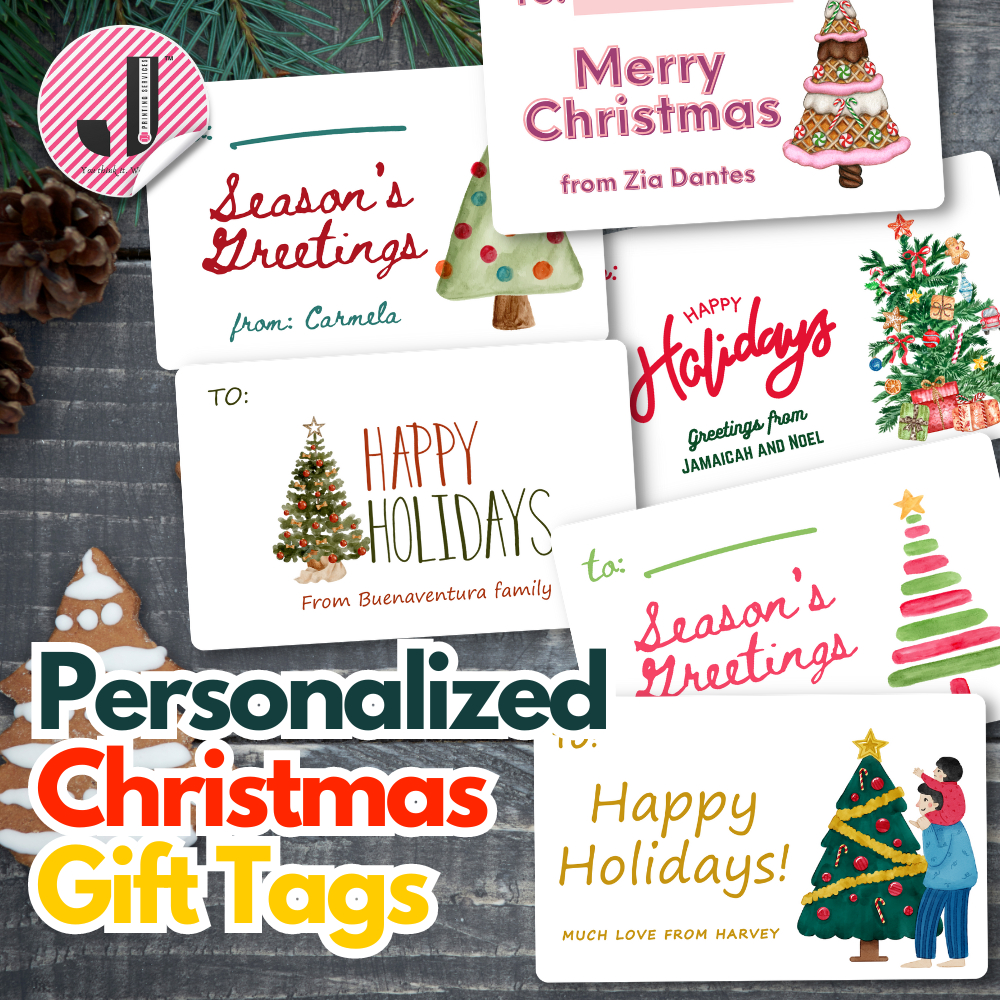 Personalized Christmas Gift Tags | Christmas Tree Design | Holiday ...