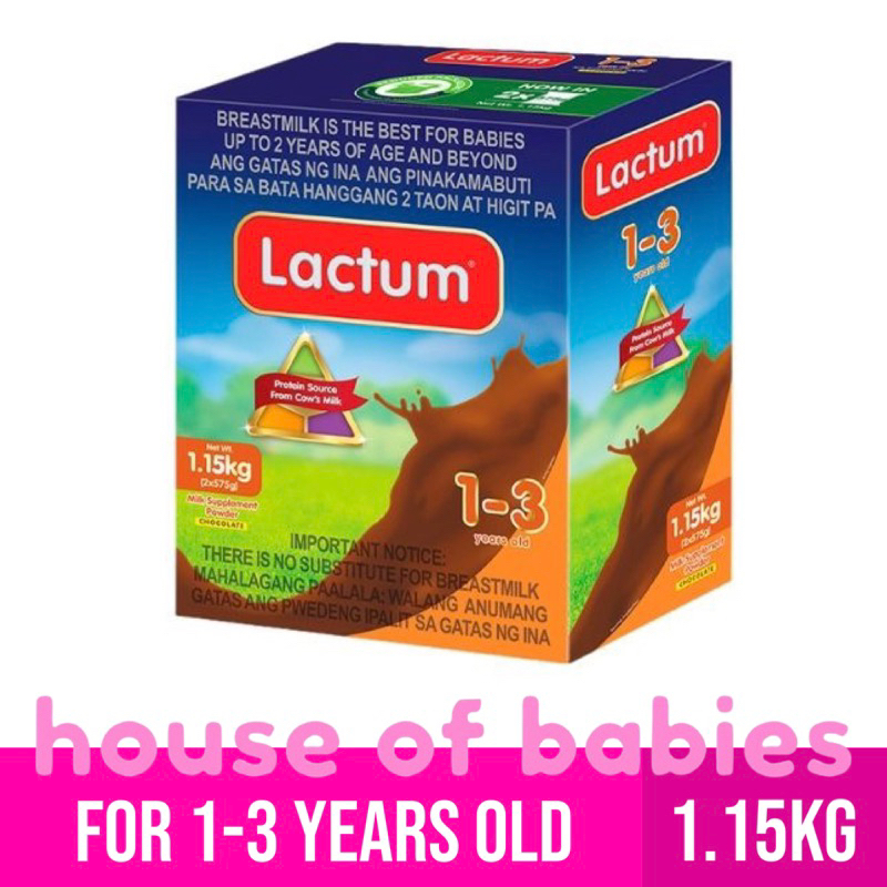 Lactum Chocolate for 1-3 Years Old 1.15kg Milk Supplement | Shopee ...