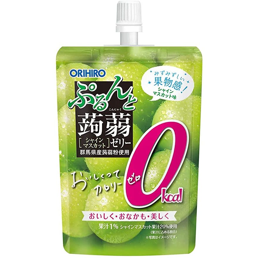 ORIHIRO Purun to Konnyaku Jelly 0kcal Shine Muscat Jelly Drink 130g x 8 ...