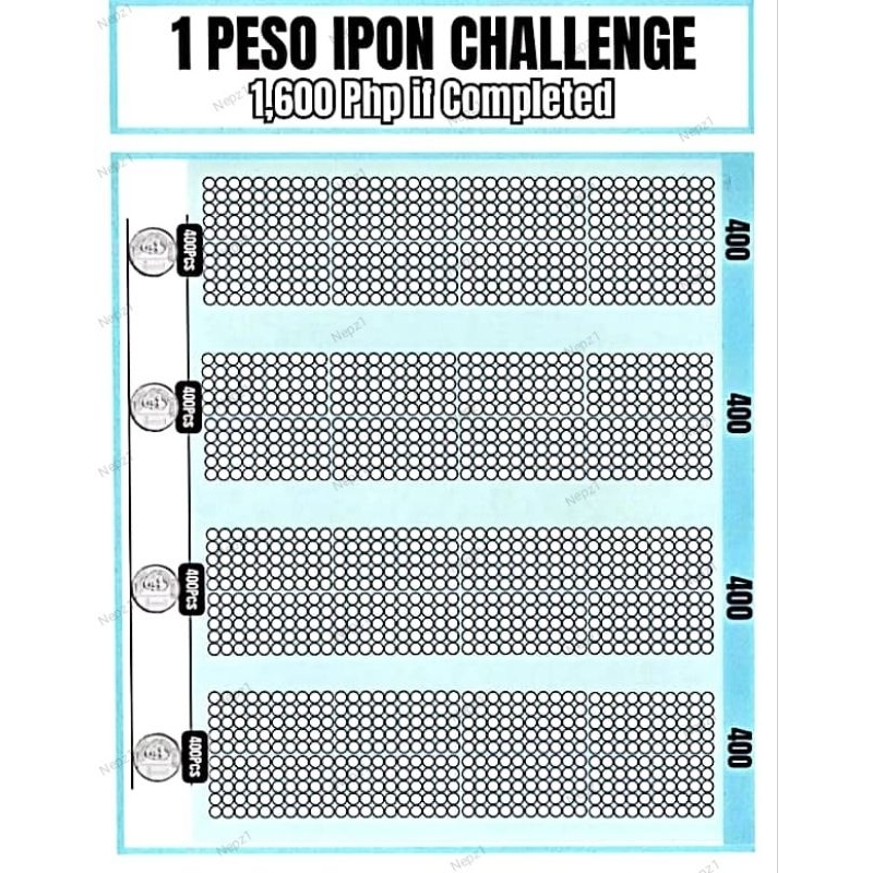 Ipon challenge sticker chart (3pcs na) + free | Shopee Philippines