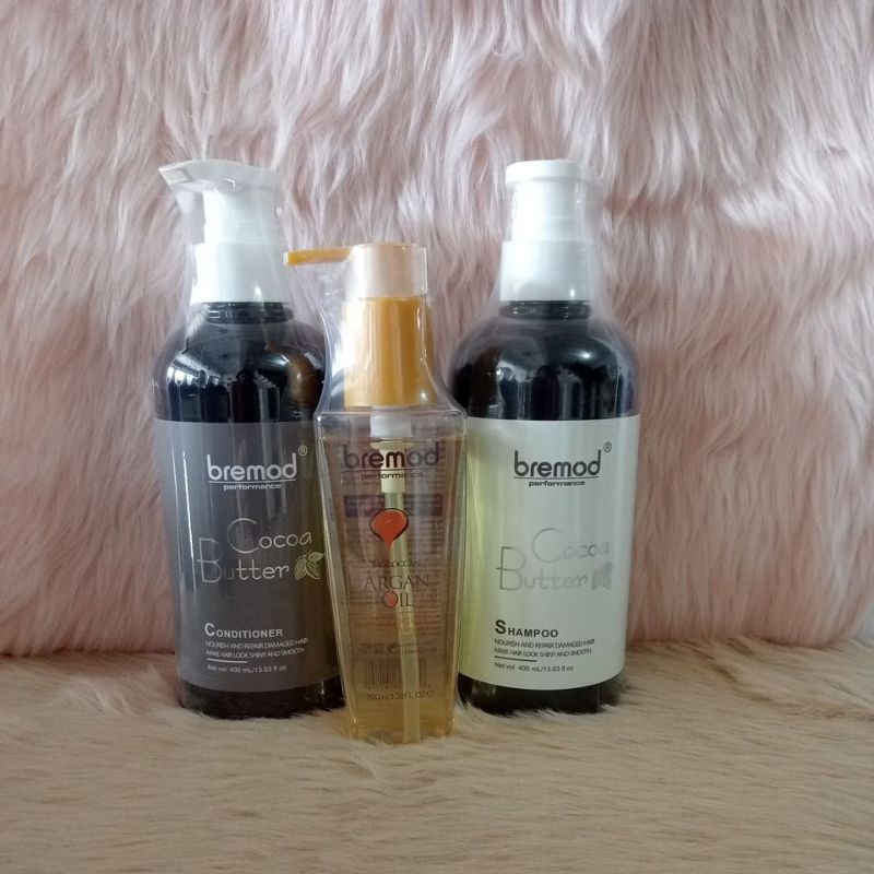 BREMOD COCOA BUTTER SHAMPOO 400ML+BREMOD CONDITIONER 400ML+BREMOD ...
