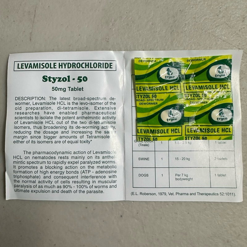 Styzol 50 for Dogs, Cocks/ Animals (4 Tablets) | Shopee Philippines