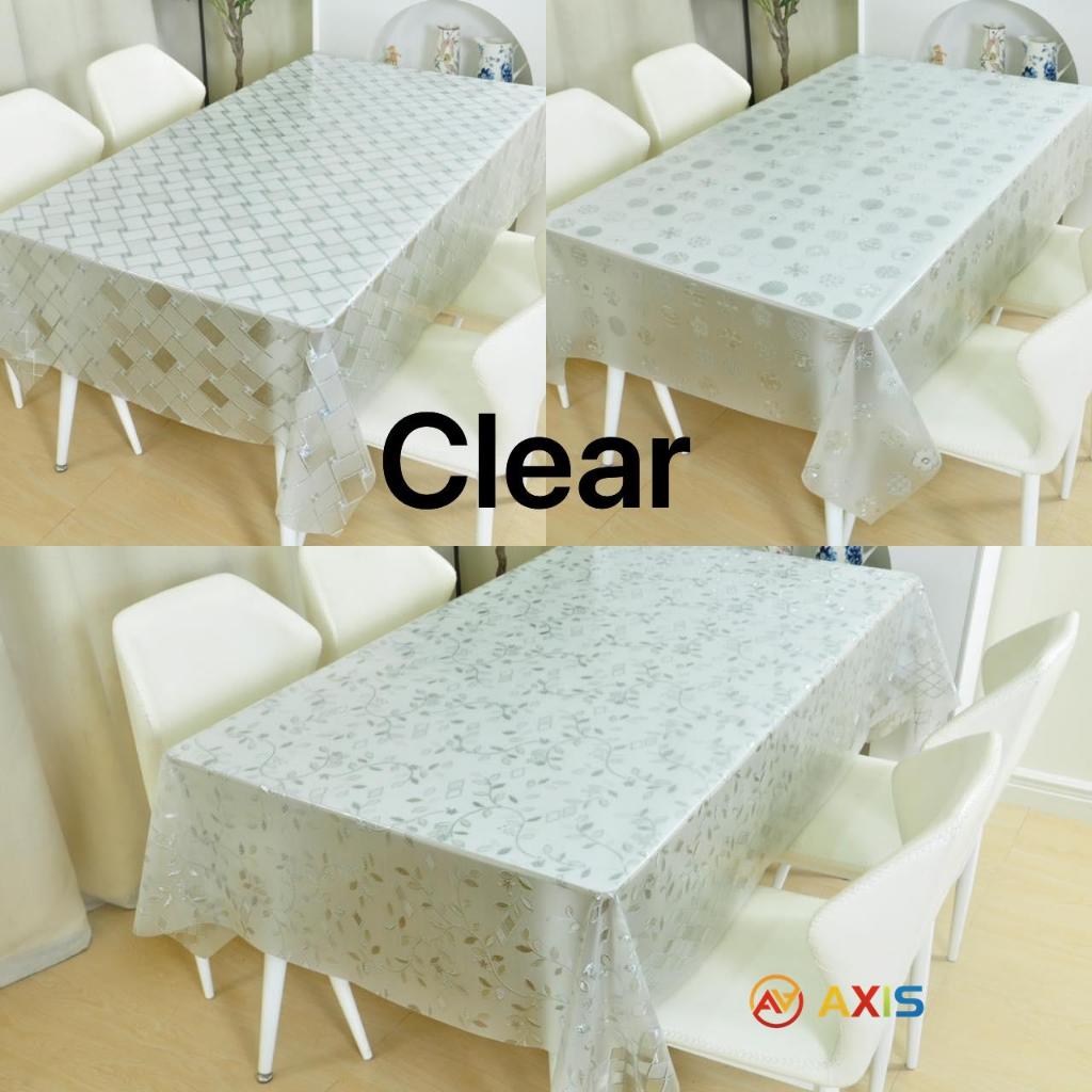 MANTEL/Waterproof PVC Tablecloth flower Transparent table cover mat oil ...