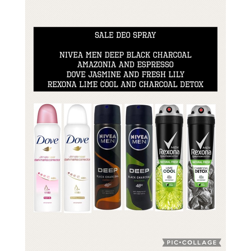 Nivea Men Amazonia Espresso Rexona Lime Cool Charcoal Detox Dove ...