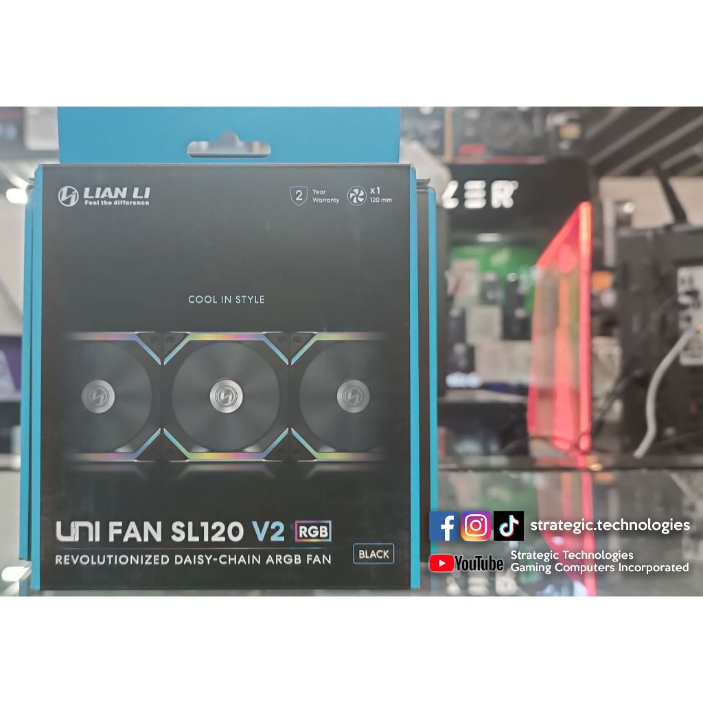 Lian Li Unifan SL120 V2 RGB Revolutionized Daisy-Chain ARGB Fan - Black ...