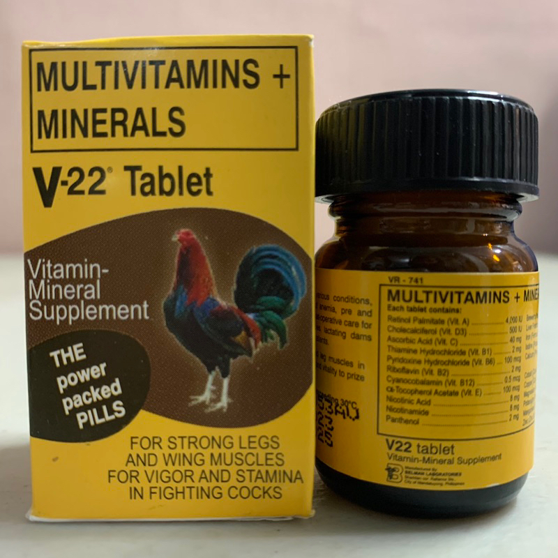 V22 TABLET - VITAMIN MINERAL SUPPLEMENT FOR FIGHTING COCKS, DOG AND CAT ...
