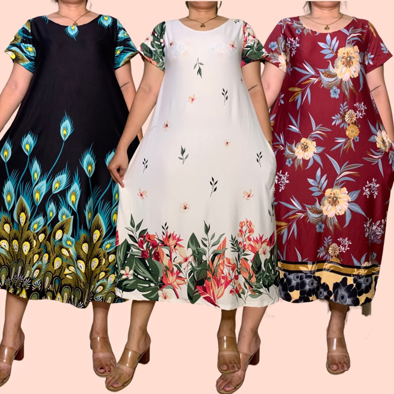 2XL - 3XL CRISTY MATERNITY DRESS DUSTER WITH SLEEVES PAMBAHAY WITH 2 ...