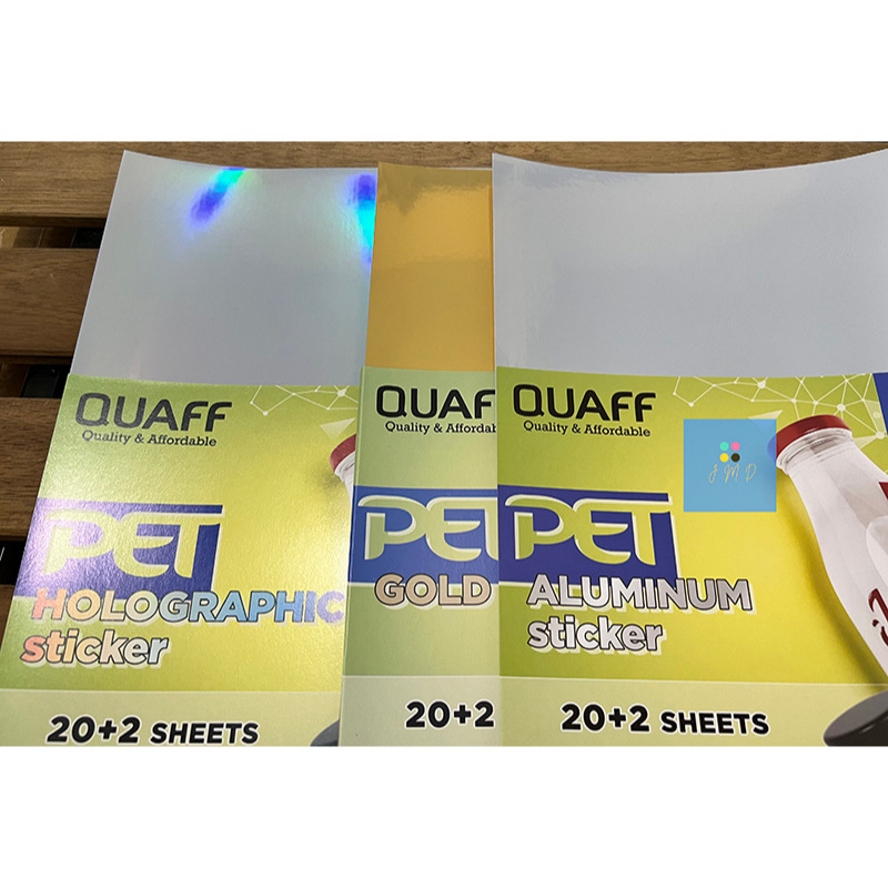 QUAFF A4 Size Waterproof PET Sticker and PP Pearl (20sheets per pack ...