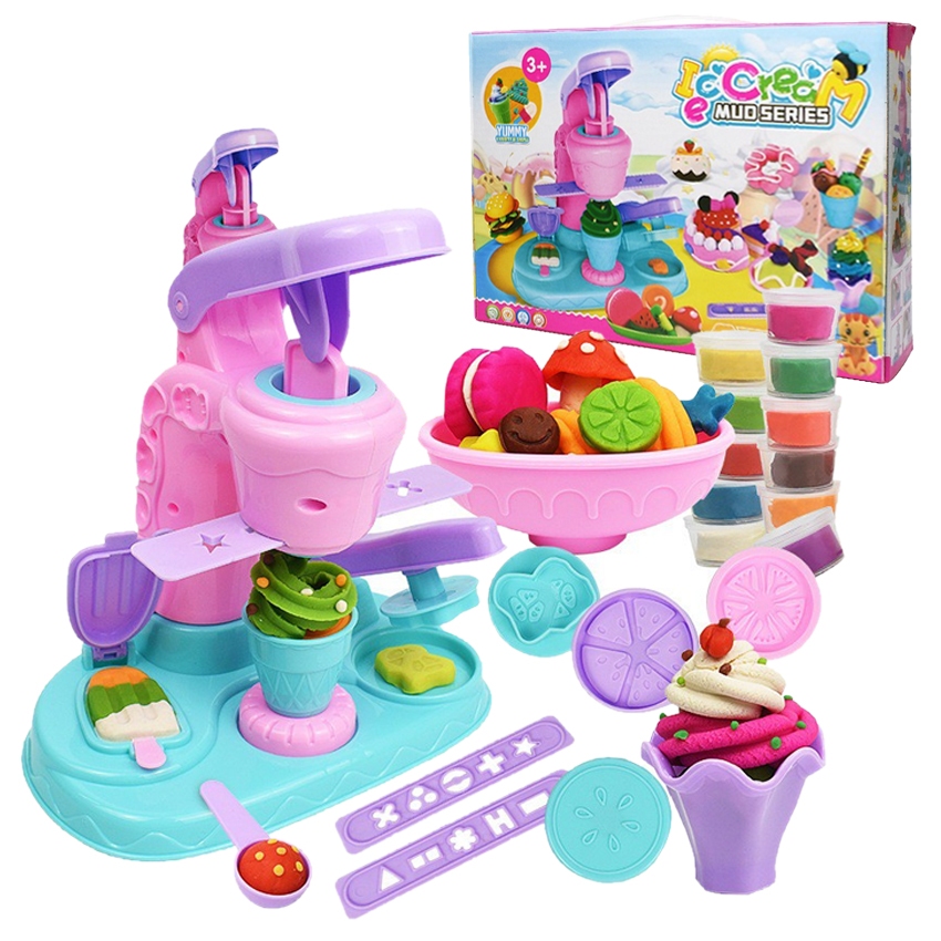 DIY Ice Cream Mud Series Colored Clay Magic Dough Ice Cream Vending ...