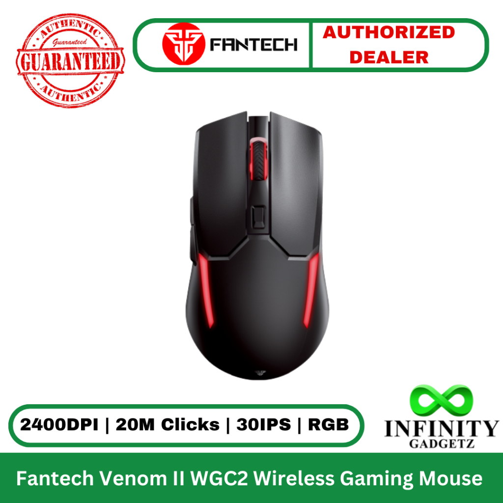 Fantech Venom II WGC2 Wireless 2.4GHz Gaming Mouse 800-2400DPI 20M ...