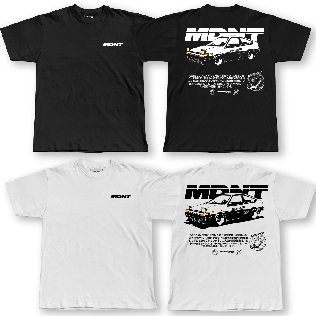 MIDNIGHT CO Toyota AE86 Initial D shirt JDM clothing cotton slim ...