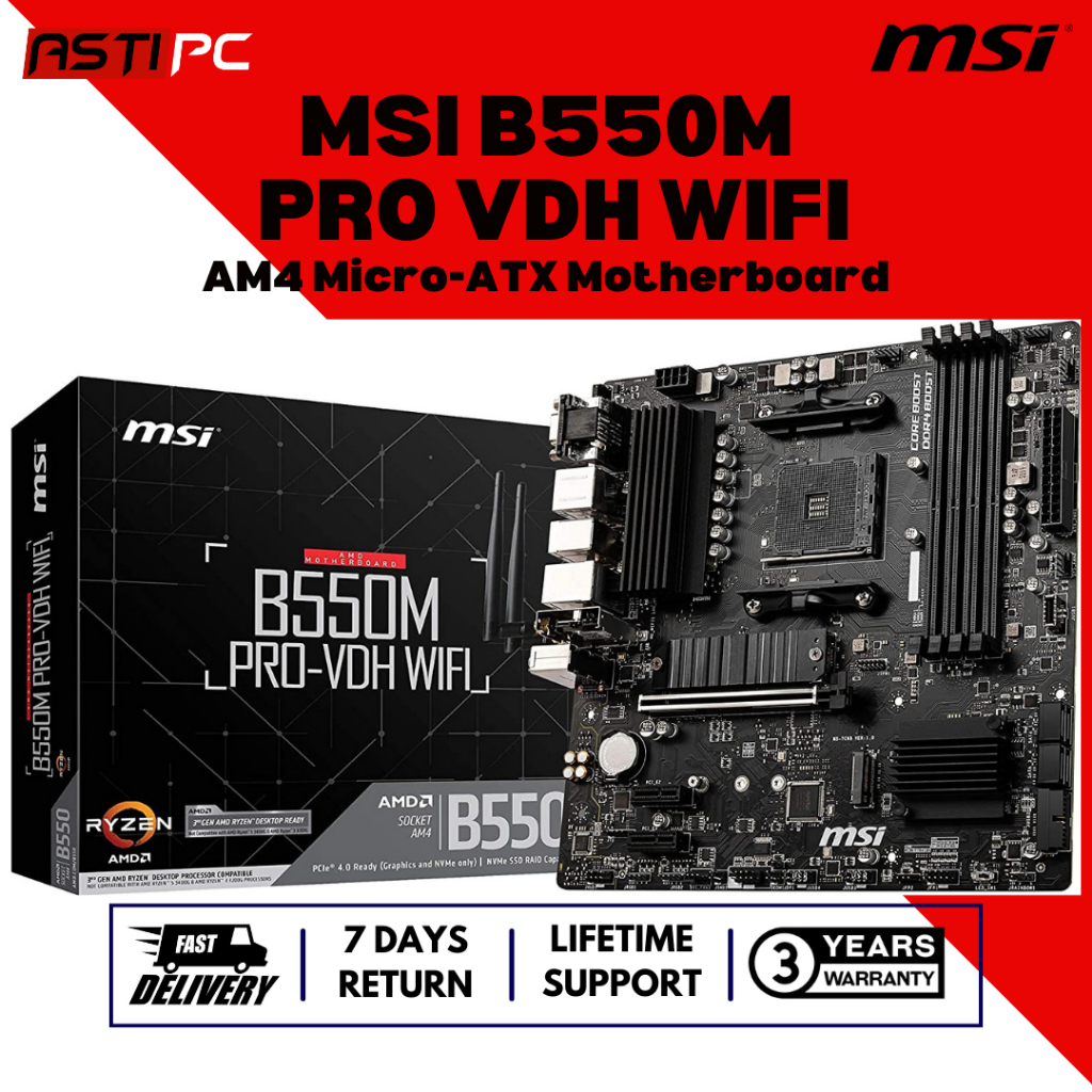 MSI B550M Pro VDH Wifi Micro-ATX | MSI B450M Pro VDH Max Micro-ATX AM4 ...