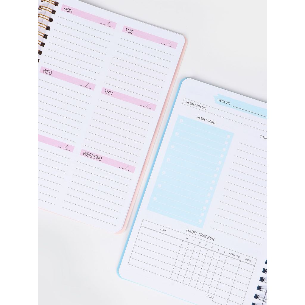 Weekly Planner Full English Self-Filled Schedule A5 Daily Plan Coil ...