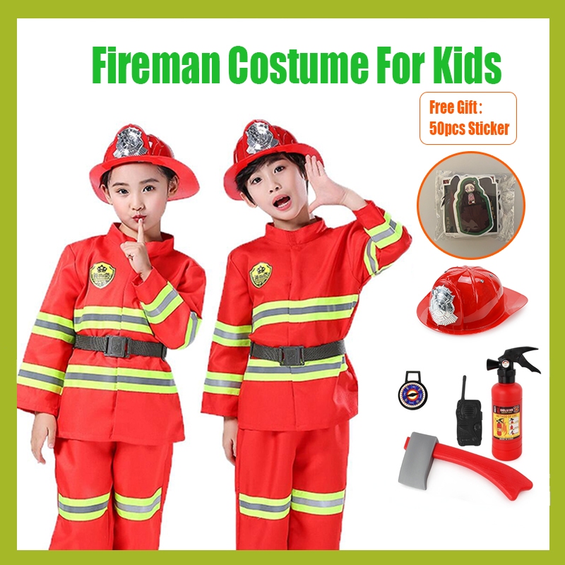 Children's Firefighter Costumes Fire Fighting Performance Role-Playing ...