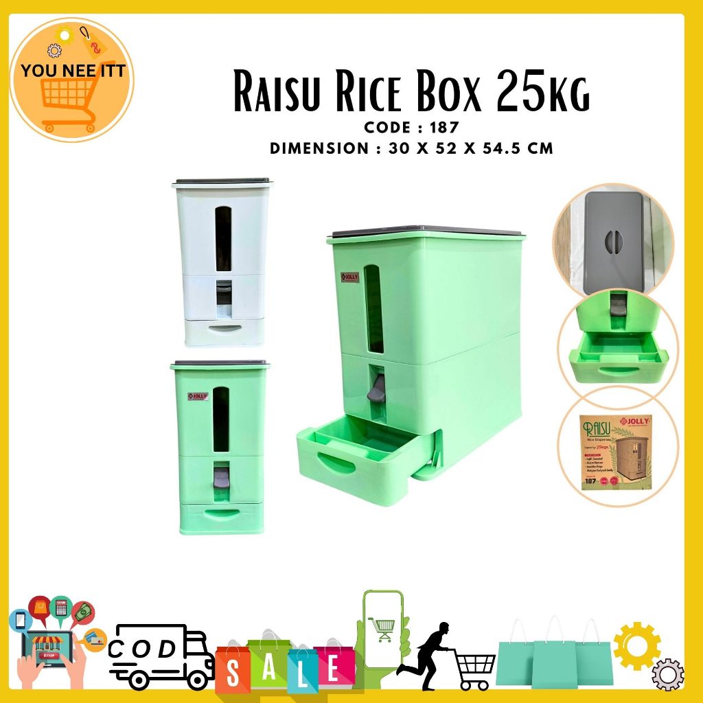 187 RAISU RICE BOX 25KG/ RICE BIN / 25KGS | Shopee Philippines