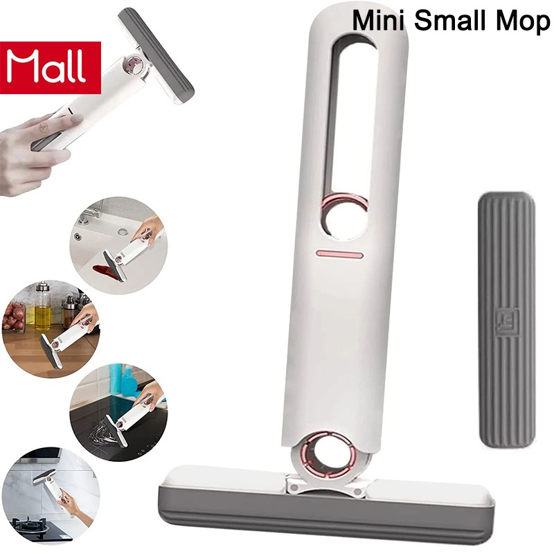 Mini Mop Portable Self-Squeeze Sponge Mop Handheld Cleaning Mop For ...