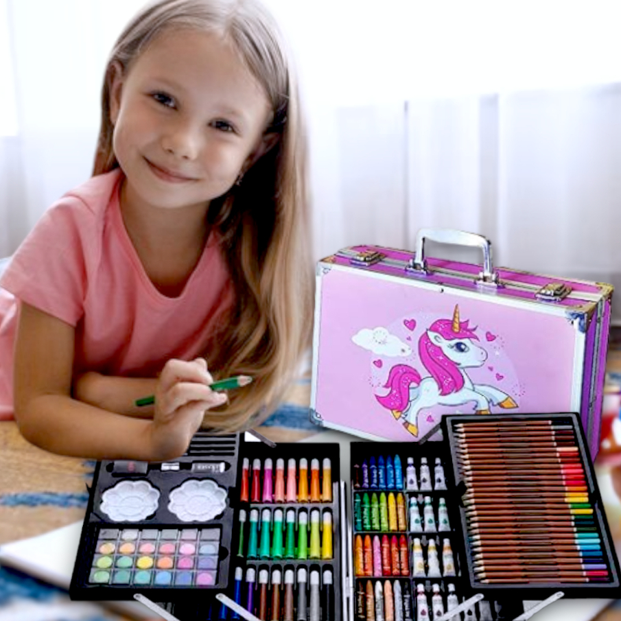 Art Drawing Set With Unicorn Box (144Pcs) | Shopee Philippines
