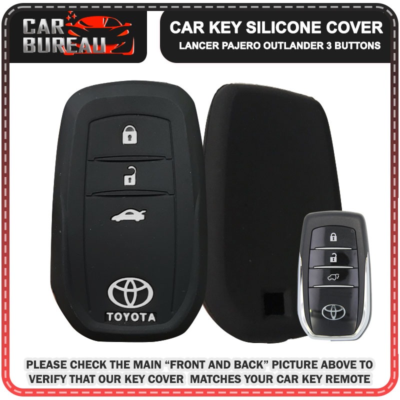 Toyota Fortuner 2018 3 Buttons | Black and Red | Silicone Car Key Cover ...