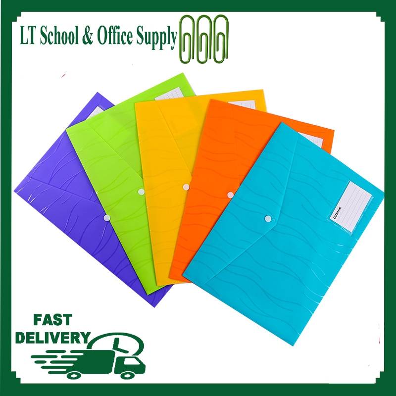 Connie Landscape Plastic Envelope Document Bag Snap button file bag ...