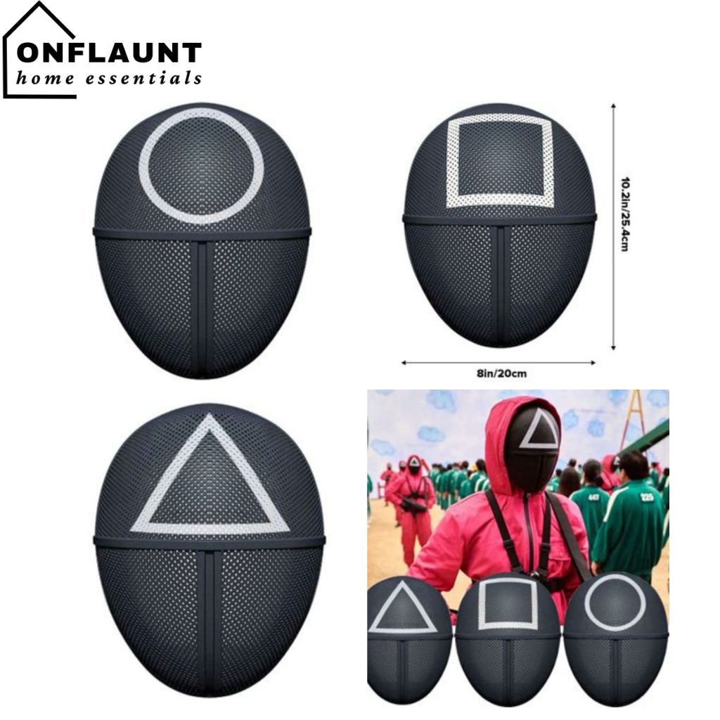 OnFlaunt Costume Mask Square Circle Triangle Plastic Mask for Halloween ...